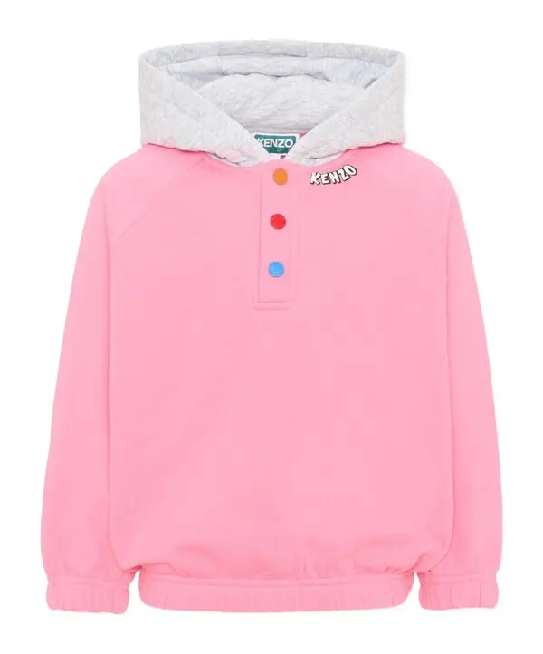 Kenzo Graphic Print Button-up Hoodie - Pink