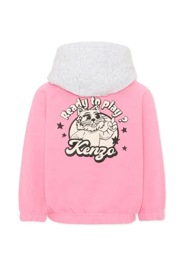 Kenzo Graphic Print Button-up Hoodie - Pink