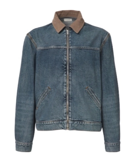 FRAME Zip-up Denim Jacket With Corduroy Collar