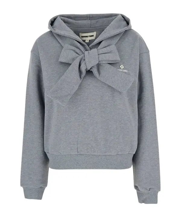 SHUSHU/TONG Cotton Bow Detail Hoodie