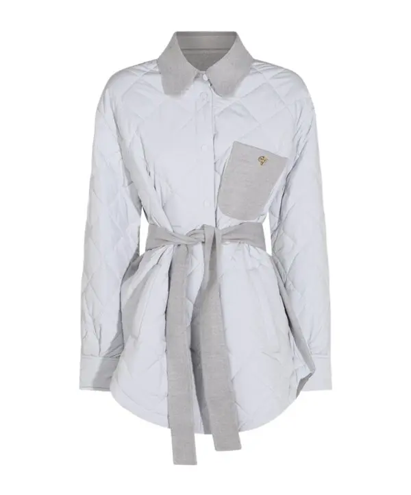 Fabiana Filippi Tie-waist Casual Shirt-style Jacket - Grey