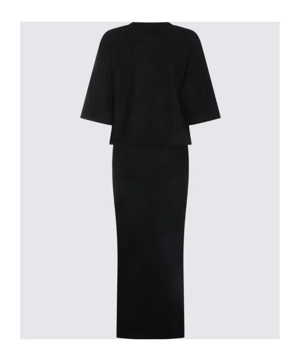 THOM KROM Layered-effect Short-sleeve Maxi Dress