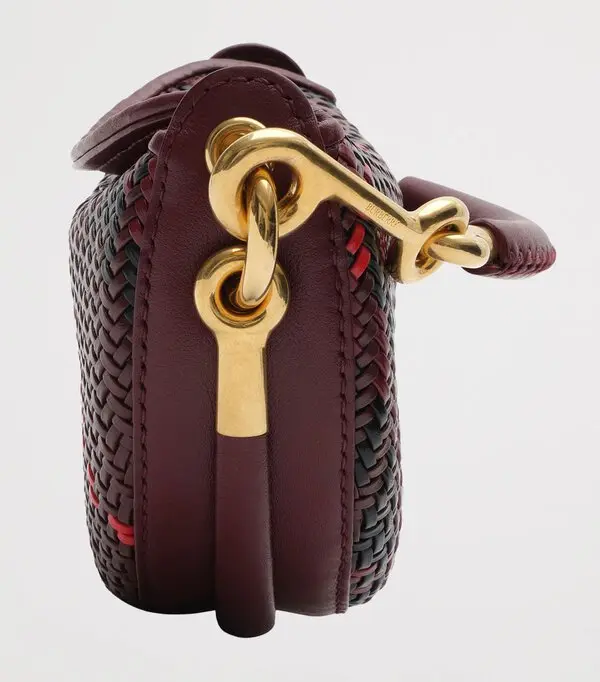 Burberry Woven Leather Check Bridle Clutch Bag