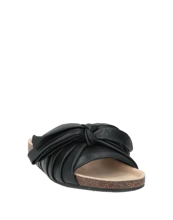 JW Anderson Lambskin Bow Detail Slide Sandals - Black