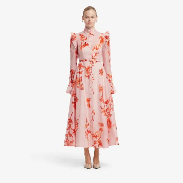 LEO LIN Katrina Butterfly Sleeve Midi Dress