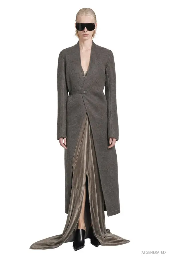 Rick Owens Tower Lab Coat - Beige