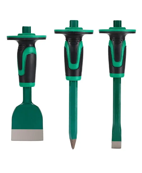 XDOVET Masonry Chisel Set Point Flat Hand Protector Demolition