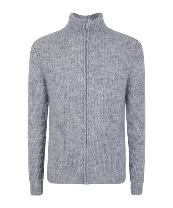 Aspesi Long-sleeved Zipped Cardigan - Light Gray