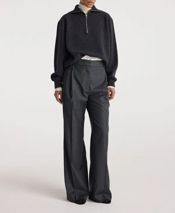 RÓHE Half-zip Mock-neck Top