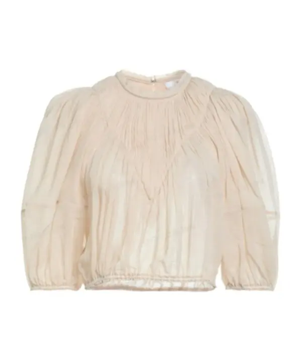 Chloé Solidcolor Tulle Blouse - Beige