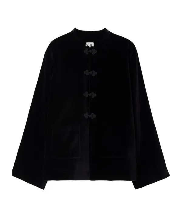 RÓHE Pankou Closure Velvet Jacket - Black