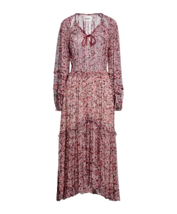 Isabel Marant Étoile Colorful Longsleeve Waistcinched Dress