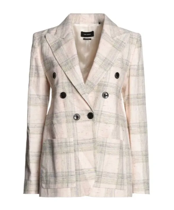 Isabel Marant Étoile Woolblend Plaid Double-breasted Coat - Ivory