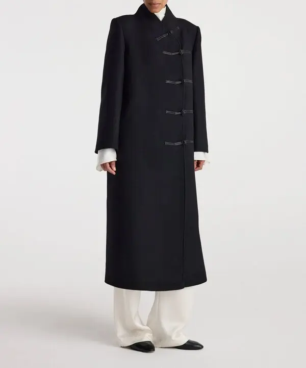 RÓHE Wool Coat With Chinese Frog Closures