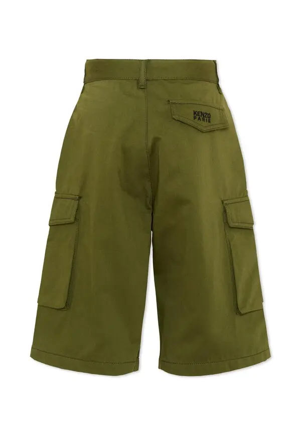 Kenzo Elephant Embroidered Cargo Shorts