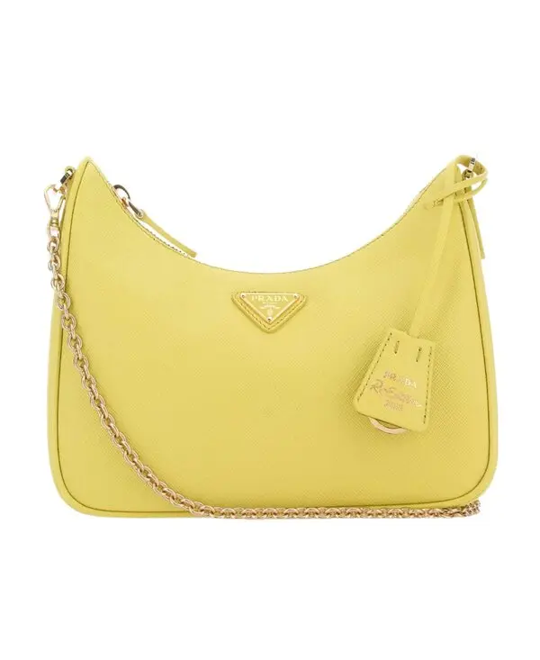 Prada Re-edition 2005 Leather Shoulder Bag - Yellow