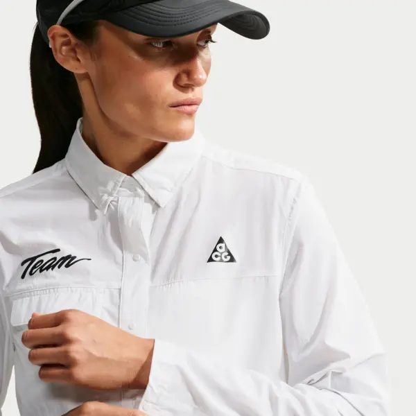 Nike Aireez Button-up Long-sleeve Graphic Trail Running Top - White