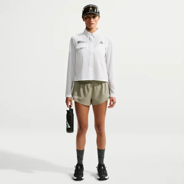 Nike Aireez Button-up Long-sleeve Graphic Trail Running Top - White
