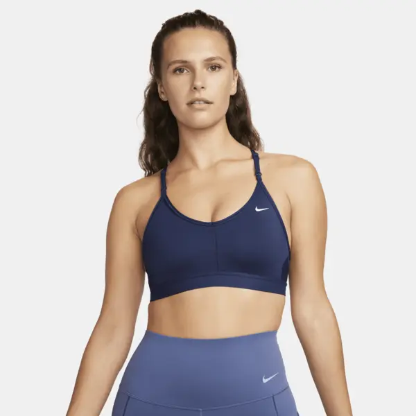 Nike Indy Light-support Padded V-neck Sports Bra - Blue