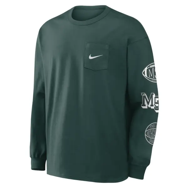 Nike Michigan State Academic Max90 Pocket College Long-sleeve T-shirt - Green