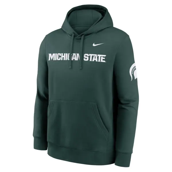 Nike Michigan State Sideline Club College Pullover Hoodie - Green