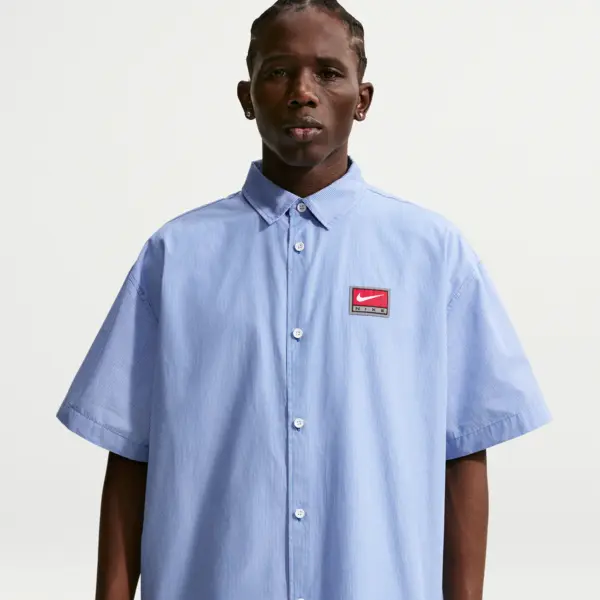 Nike Life Short-sleeve Button-down Top - Blue