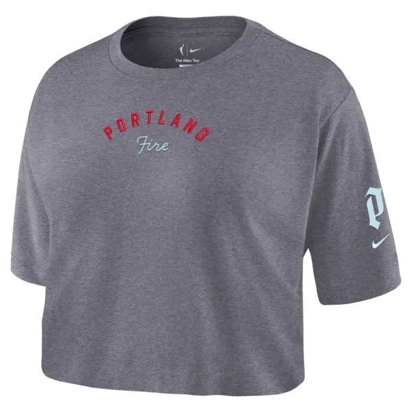 Nike Portland Fire Wnba Cropped T-shirt - Grey