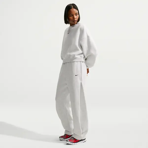 Nike Studio Fleece Medium Weight Loose Pleated Snap Pants - Brown