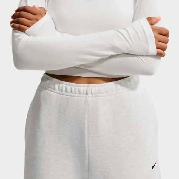 Nike Studio Fleece Medium Weight Loose Pleated Snap Pants - Brown