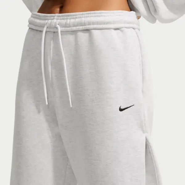 Nike Studio Fleece Medium Weight Loose Pleated Snap Pants - Brown