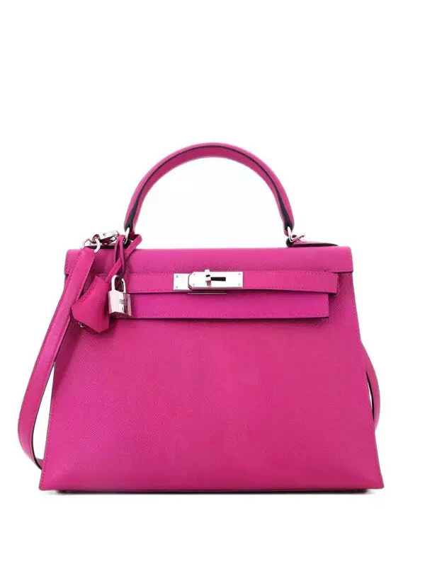 Hermès Kelly Handbag Rose Pourpre Epsom With Palladium Hardware 28 Satchel - Pink