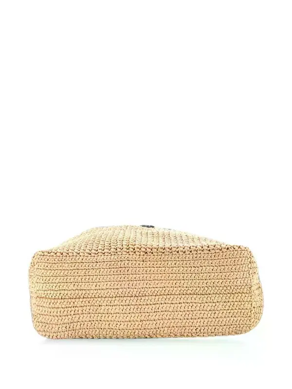 Prada Logo Raffia Large Tote Bag