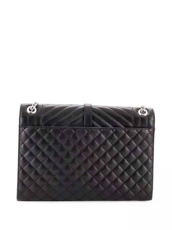 Saint Laurent Classic Monogram Envelope Satchel Mixed Matelasse Leather Large Shoulder Bag