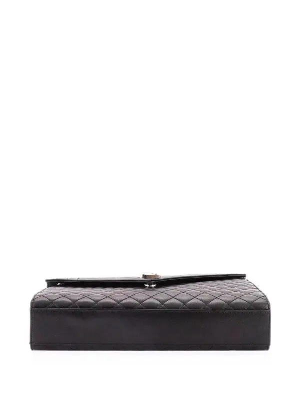 Saint Laurent Classic Monogram Envelope Satchel Mixed Matelasse Leather Large Shoulder Bag
