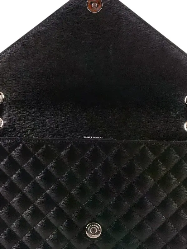 Saint Laurent Classic Monogram Envelope Satchel Mixed Matelasse Leather Large Shoulder Bag