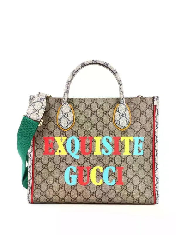 Gucci Exquisite Printed Gg Coated Canvas Small Tote Bag