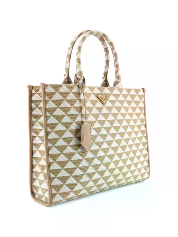 Prada Symbole Shopper Jacquard Large Tote Bag