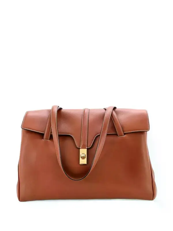 Celine Soft 16 Bag Smooth Calfskin Large Shoulder Bag - Brown