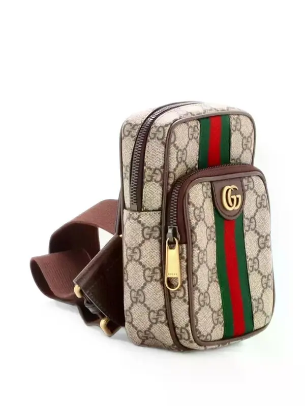 Gucci Ophidia Front Pocket Zip Gg Coated Canvas Mini Crossbody Bag