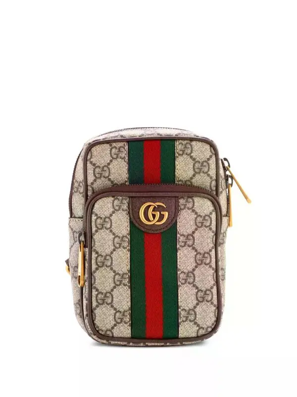Gucci Ophidia Gg Coated Canvas Mini Crossbody Bag - Brown