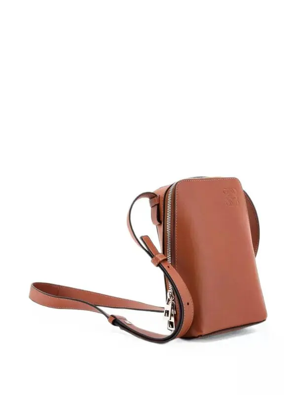 Loewe Anagram Box Leather Crossbody Bag - Brown