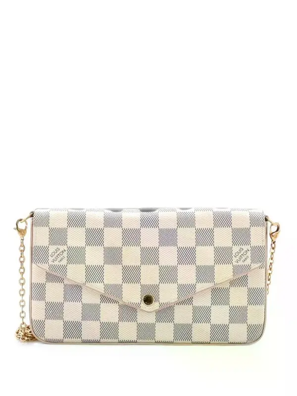 LOUIS VUITTON Felicie Pochette Damier Crossbody Bag - White