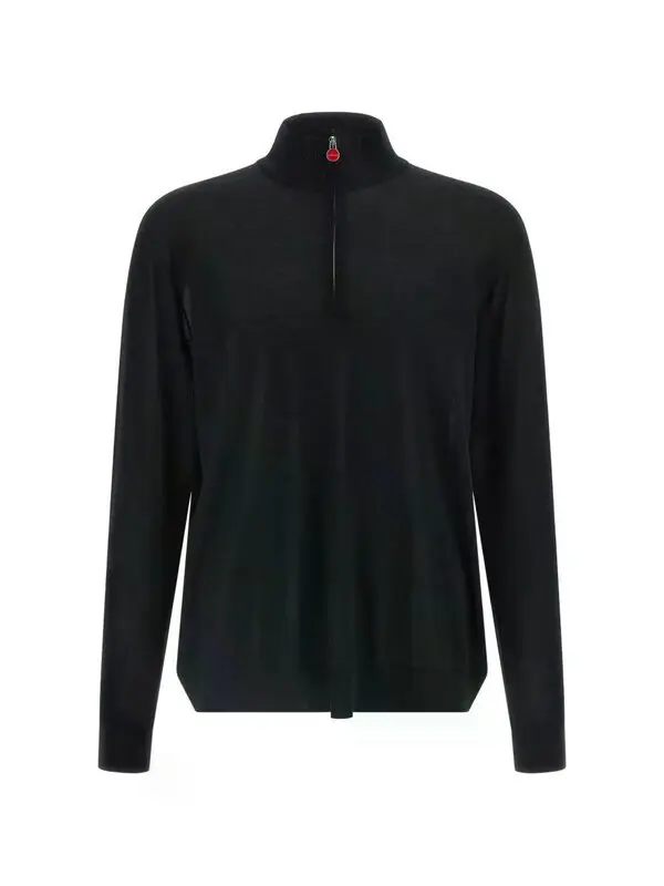 Kiton Half-zip Wool Sweater - Black