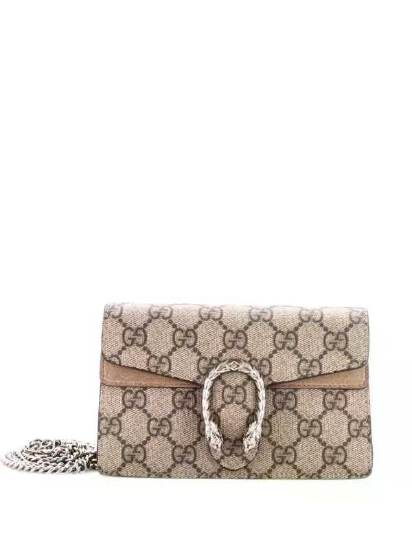 Gucci Dionysus Bag Gg Coated Canvas Super Mini Crossbody Bag - Brown