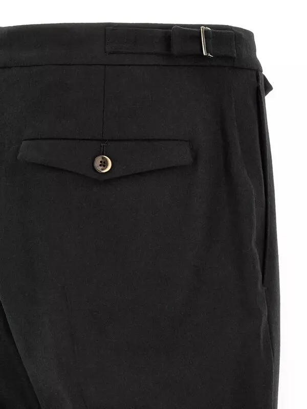 PT TORINO Union Buckled-waist Tapered Trousers - Black