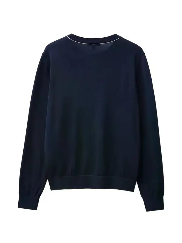 BENETTON Contrast-trim Crew-neck Sweater