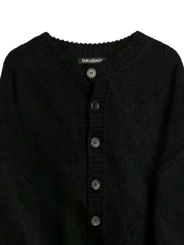 Our Legacy Pitch Slub-knit Cardigan - Black