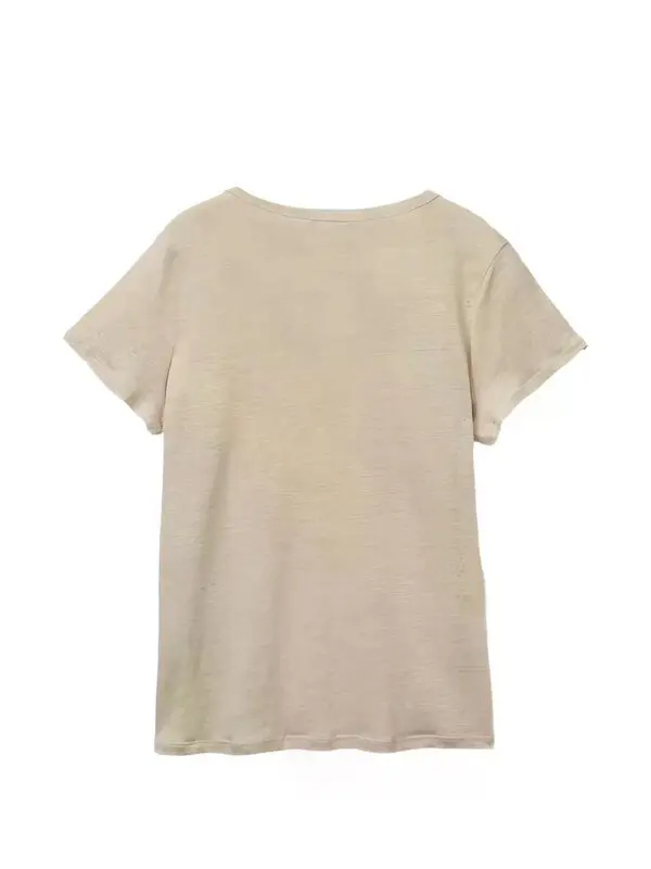 BENETTON Beige Marl Effect Scoop Neck T-shirt
