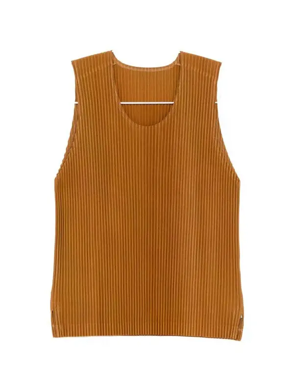 Issey Miyake Plissé-effect Vest Top - Brown