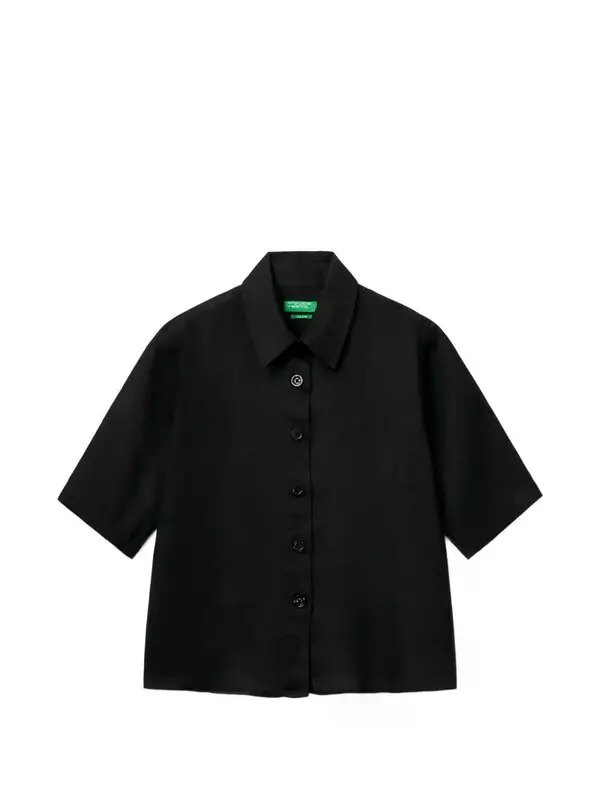 BENETTON Linen Shirt With Box-pleat Detail